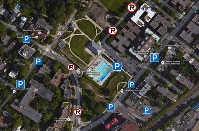Westmount Pool Parking Map – Piscine Valois Pool